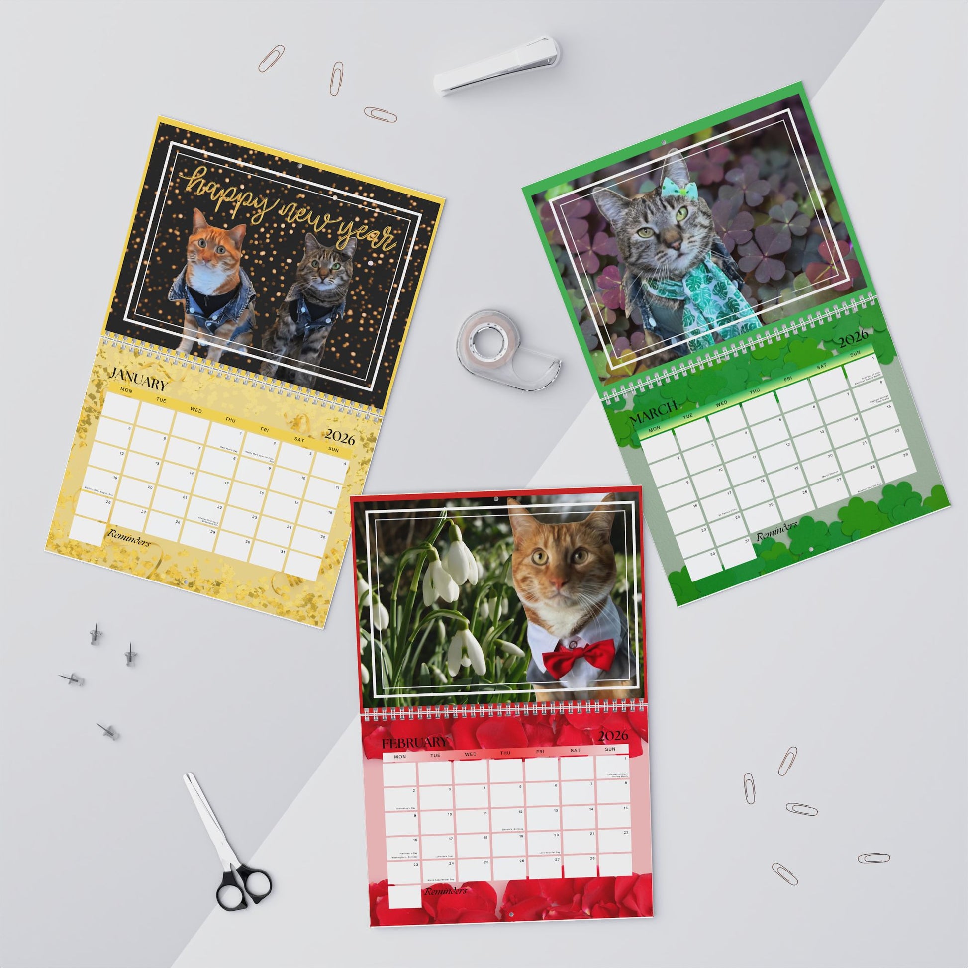 Downloadable 2026 Wall Calendar – Seven The Orange Kitty & Fam